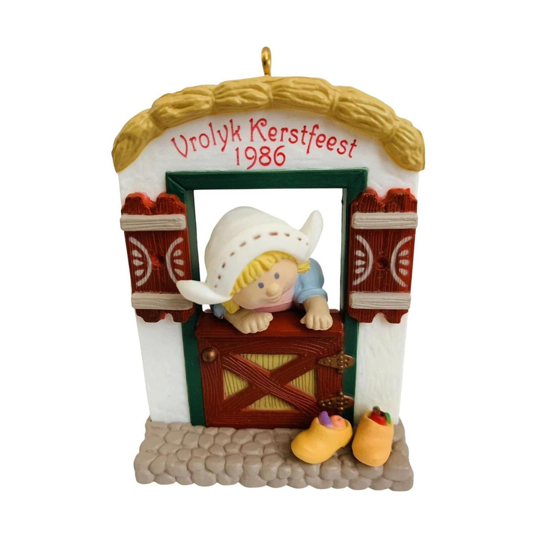 1986 Vrolyk Kerstfeest Hallmark Ornament (Windows of the World) QX4083 ...