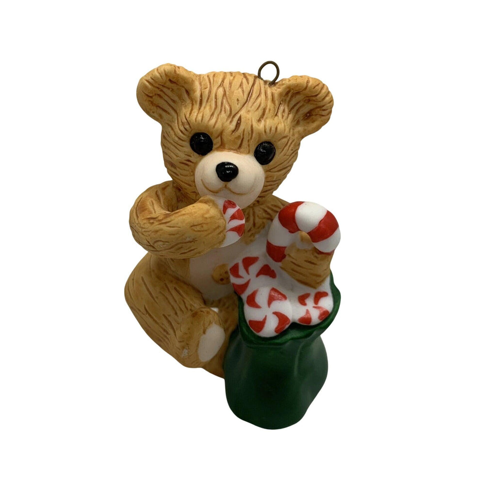 1989 Cinnamon Bear with Candy Hallmark Ornament (Porcelain Bear) QX4615 ...