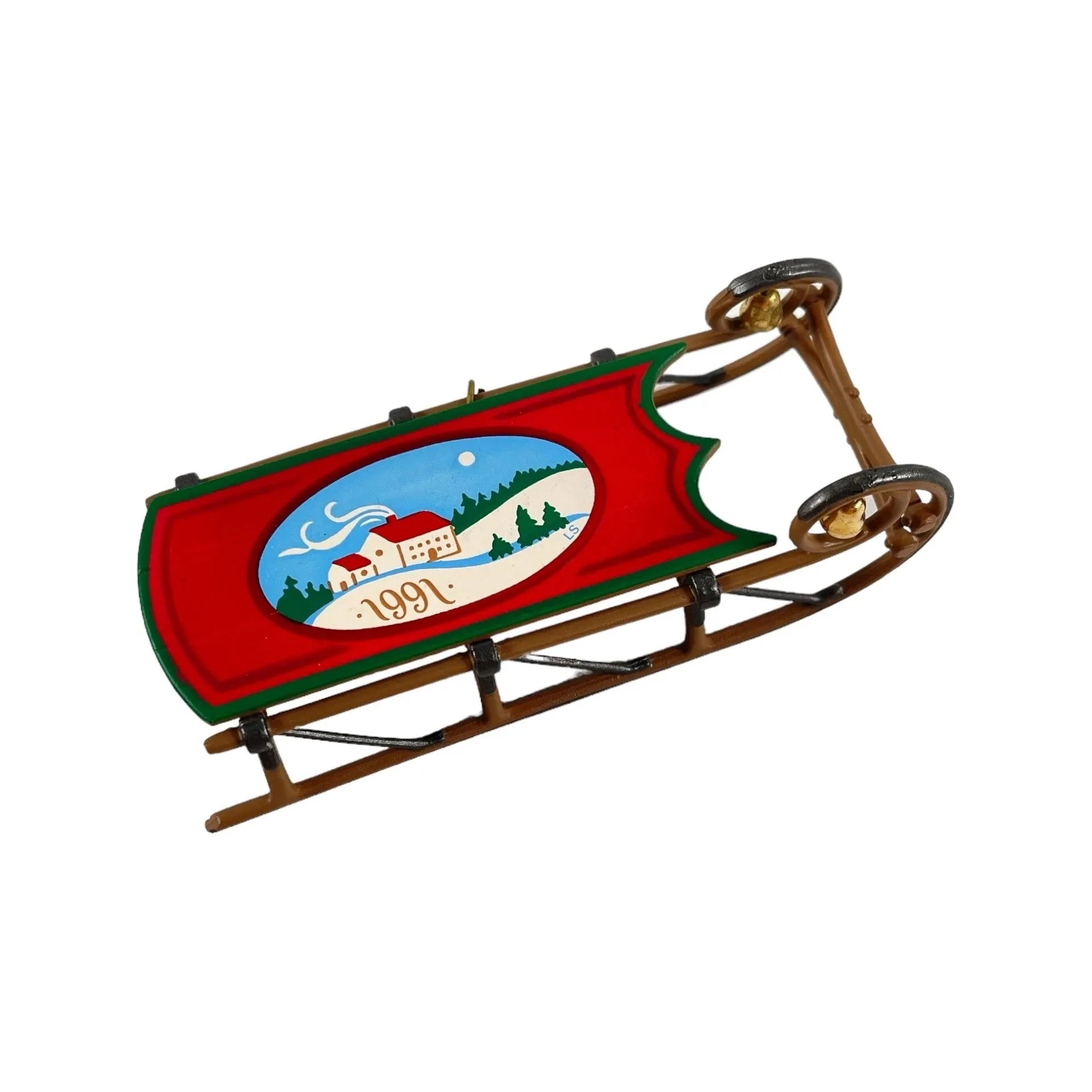 1991 Old-Fashioned Sled Hallmark Ornament (Snow) QX4317 – Already Christmas